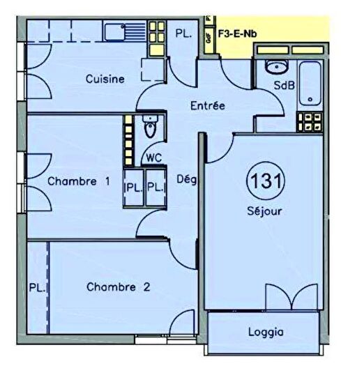 Appartement à louer - Villeneuve-la-Garenne, Nord - 3 pièces - 2 chambres