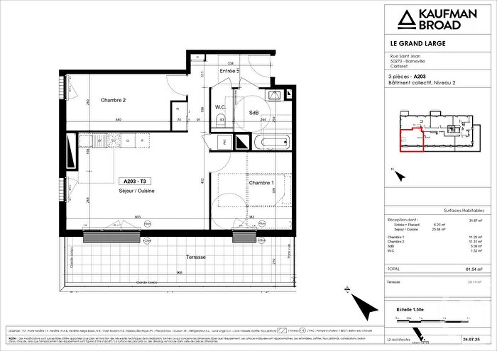 Appartement à vendre - Barneville-Carteret - 3 pièces - 2 chambres