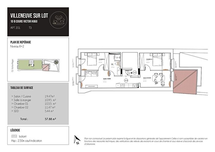 Appartement 3 pièces à Villeneuve-sur-Lot, Sainte-Catherine, à louer