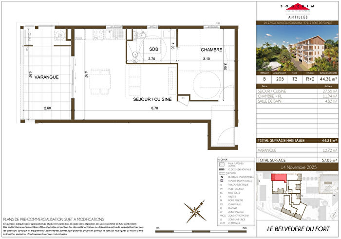 Appartement 2 pièces à Fort-de-France, à vendre