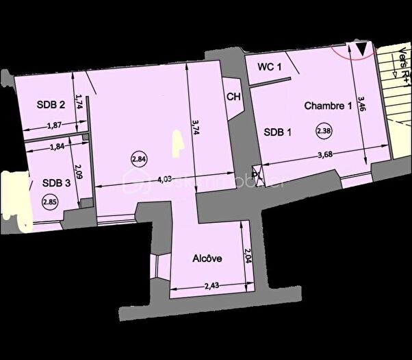 Appartement à vendre - Saillans - 3 pièces - 2 chambres