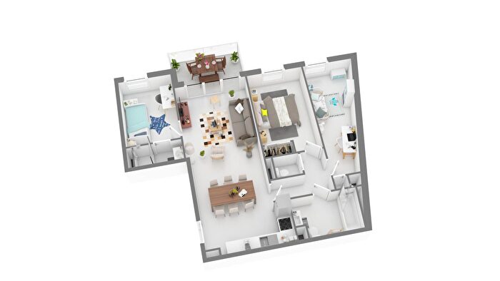 Appartement à louer - Nice, Saint-Roch - 3 pièces - 2 chambres