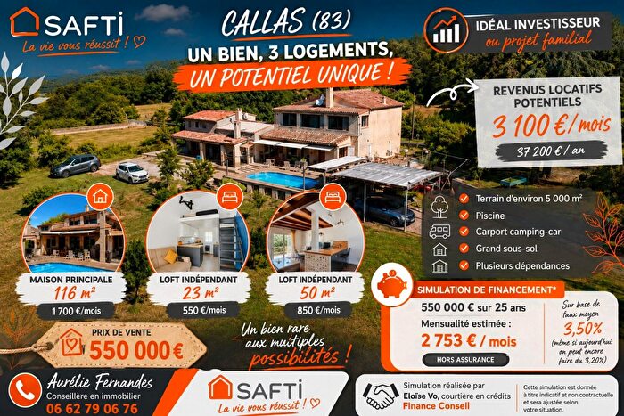 Maison 7 pièces à Callas, à vendre