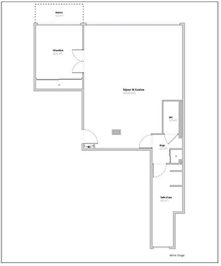 Appartement à vendre - Paris e , Jean Moulin, Porte dOrléans - 2 pièces - 1 chambre