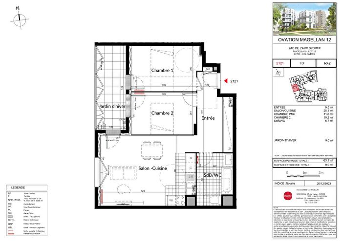 Colombes, Stade : Appartement 3 pièces à louer