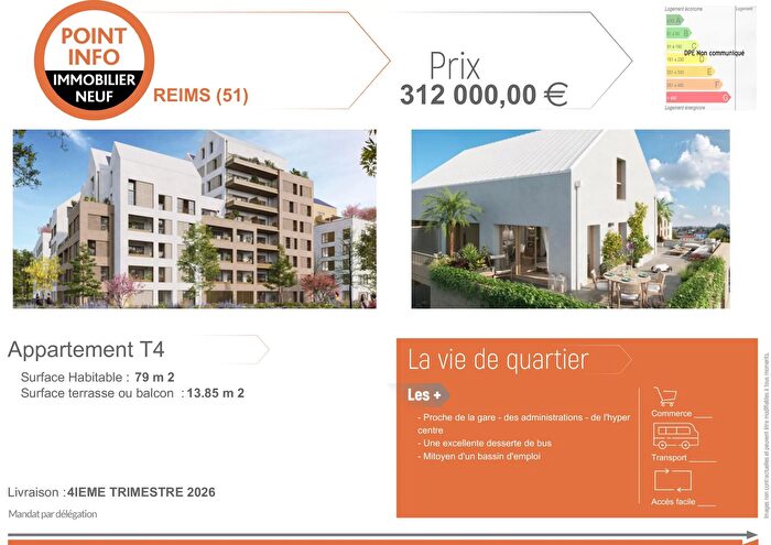 Appartement 4 pièces à Reims, Clairmarais, Charles Arnould, à vendre