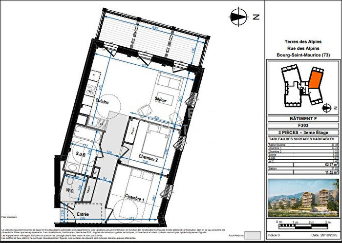 Appartement à vendre - Bourg-Saint-Maurice, Bourg-Saint-Maurice - 3 pièces - 2 chambres