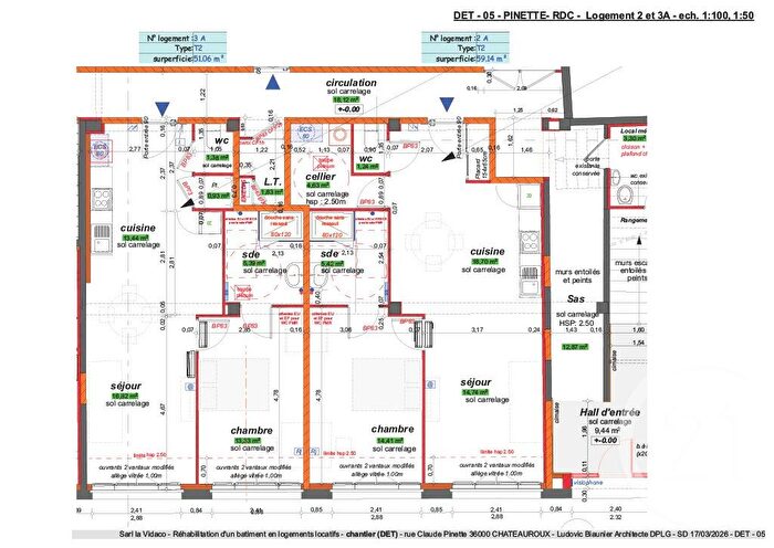 Appartement à louer - Châteauroux, Centre-ville, Les Marins - 2 pièces - 1 chambre