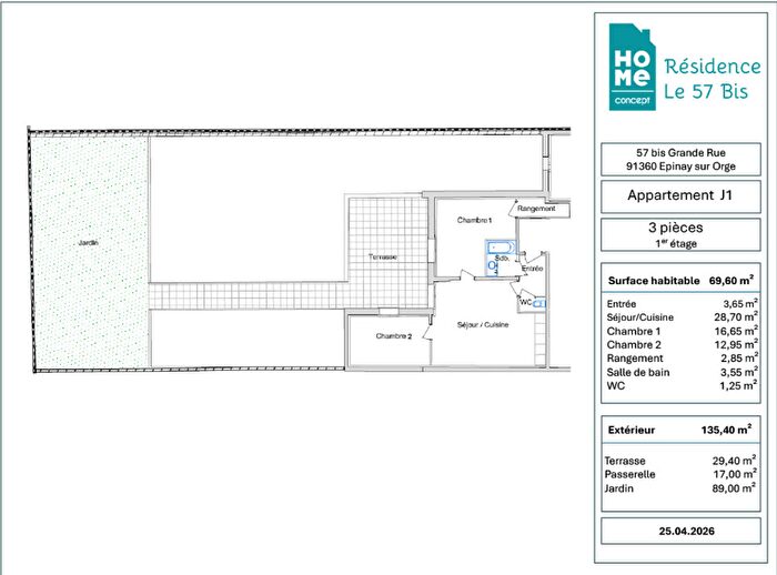 Épinay-sur-Orge - Appartement 3 pièces à vendre