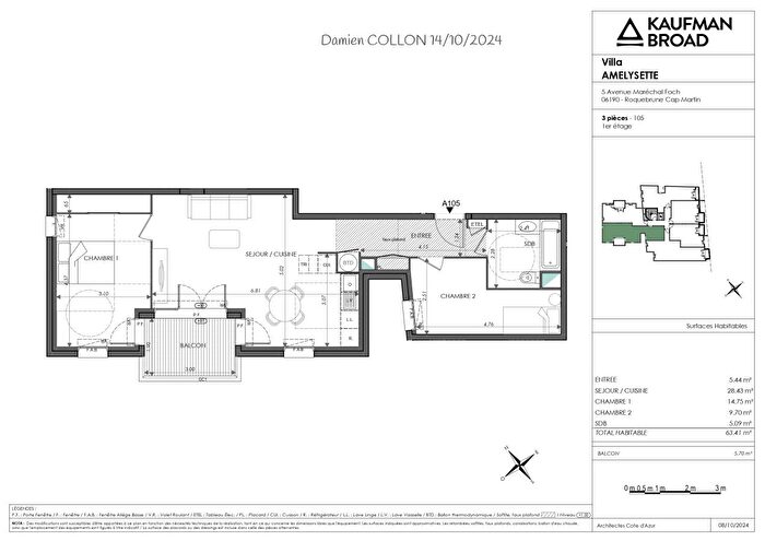 Appartement 3 pièces à louer - Roquebrune-Cap-Martin, Carnolès, Gare, Cap Azur