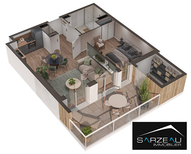 Appartement à vendre - Sarzeau - 2 pièces - 1 chambre