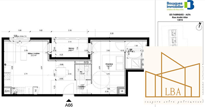 Appartement à louer - Marseille e , Euroméditerranée - 2 pièces - 1 chambre