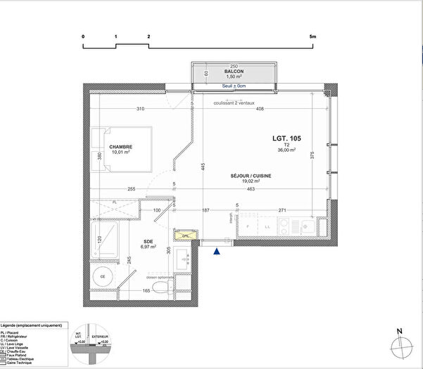 Appartement à vendre - Sète, Centre-ville - 2 pièces - 1 chambre