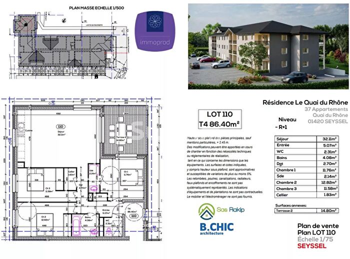 Appartement à vendre - Seyssel - 4 pièces - 3 chambres