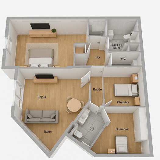 Appartement à vendre - Tournefeuille, Petit Train, Quéfets - 2 pièces - 1 chambre