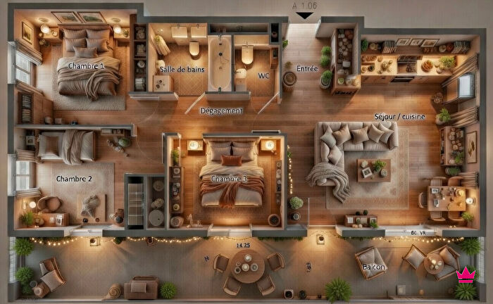 Appartement à vendre - Le Versoud - 4 pièces - 3 chambres