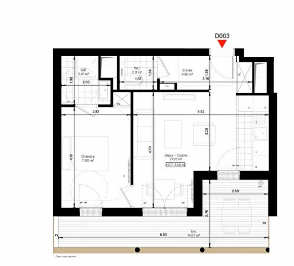 Appartement à vendre - Châtillon, Conservatoire - 2 pièces - 1 chambre