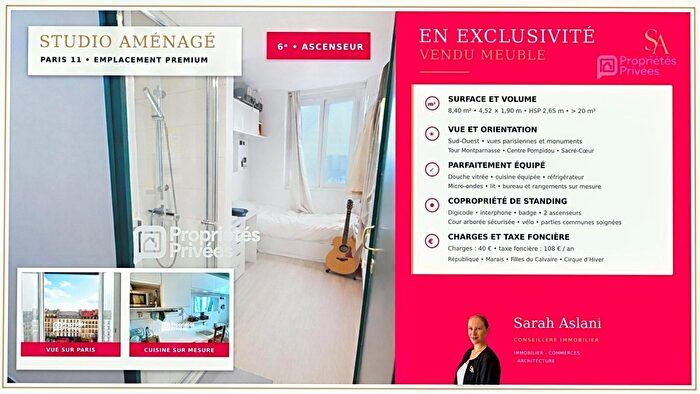 Paris 11ème, République, Saint-Ambroise - Appartement 1 pièce à vendre