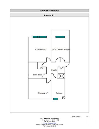 Appartement à louer - Nice, Arenas - 3 pièces - 2 chambres