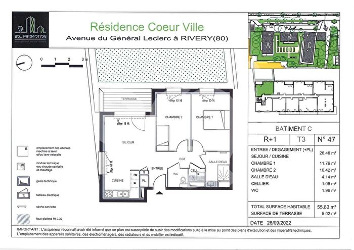 Appartement 3 pièces à Rivery, à louer