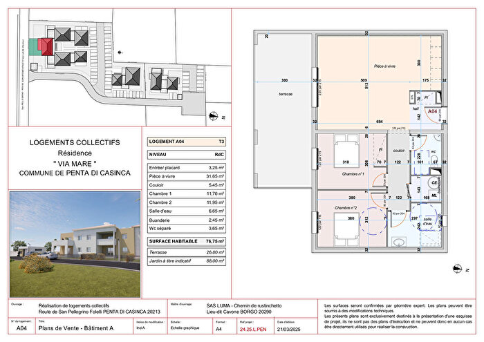 Appartement à vendre - Penta-di-Casinca - 3 pièces - 2 chambres