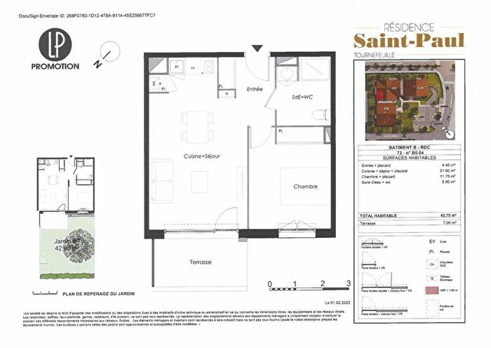 Appartement à louer - Tournefeuille, Petit Train, Quéfets - 2 pièces - 1 chambre