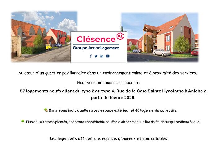 Appartement à louer - Aniche - 4 pièces - 3 chambres