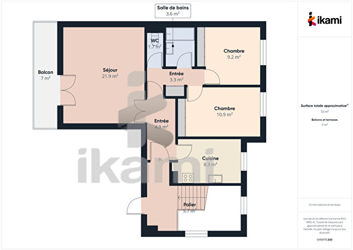 Appartement à vendre - Blagnac, Grenade - 3 pièces - 2 chambres
