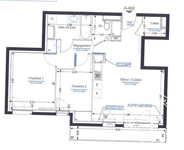 Nanterre, Chemin de l'île : Appartement 3 pièces à louer