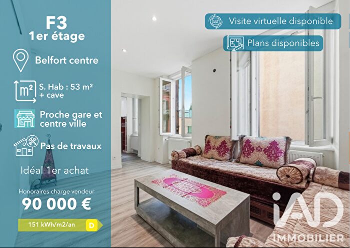 Appartement 3 pièces à Belfort, Centre-ville, Fb de Montbéliard, à vendre
