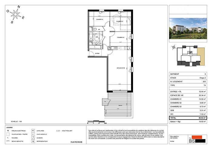 Appartement à vendre - Sciez - 4 pièces - 3 chambres