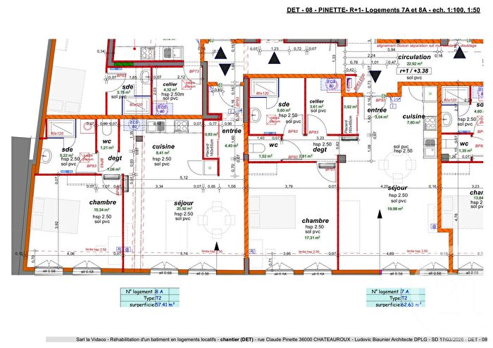 Appartement à louer - Châteauroux, Centre-ville, Les Marins - 2 pièces - 1 chambre