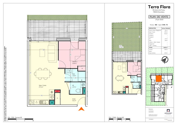Appartement à vendre - Chambéry, Bissy - 2 pièces - 1 chambre