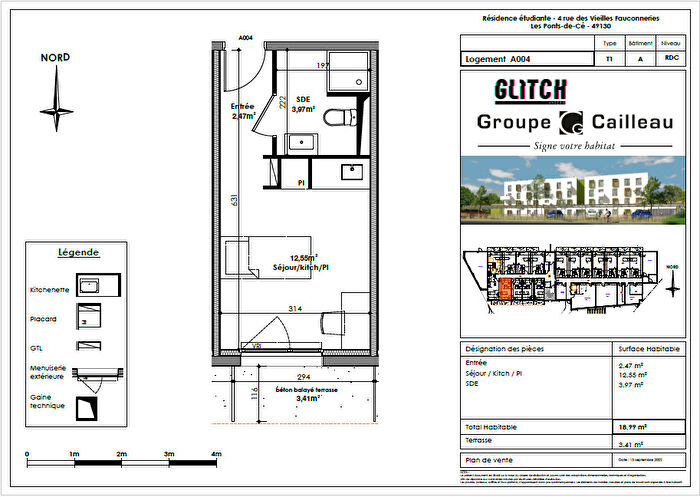 Les Ponts-de-Cé - Appartement 1 pièce à louer