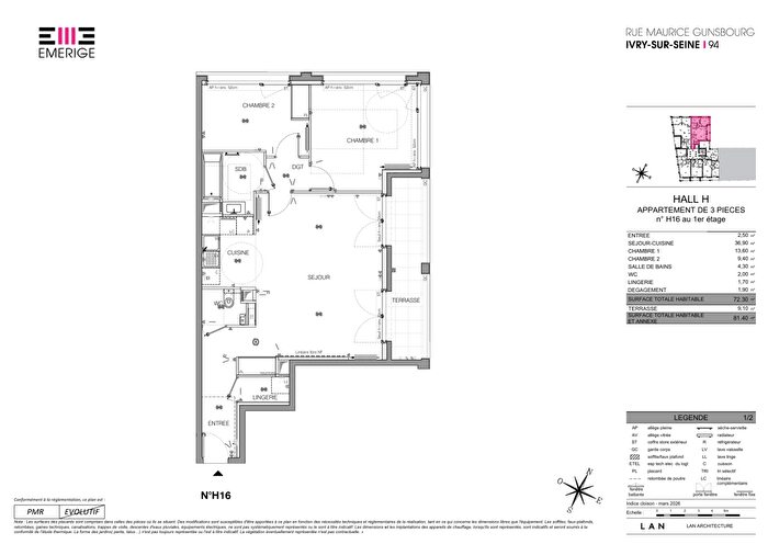Appartement 3 pièces à louer - Ivry-sur-Seine, Ivry Port
