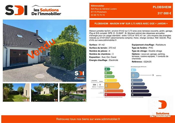 Maison à vendre - Plobsheim - 4 pièces - 3 chambres