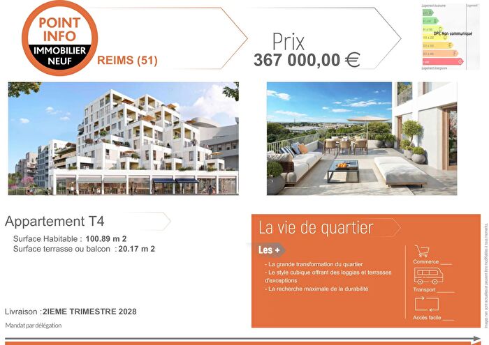 Appartement 4 pièces à Reims, Clairmarais, Charles Arnould, à vendre