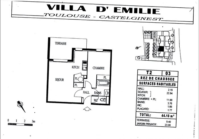 Appartement à vendre - Castelginest - 2 pièces - 1 chambre