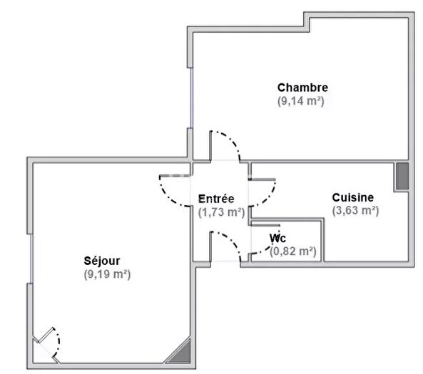 Appartement à vendre - Paris e , Mouton, Duvernet - 2 pièces - 1 chambre