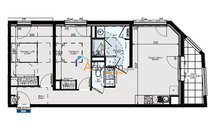 Appartement à vendre - Orléans, Faubourg Saint-Jean - 3 pièces - 2 chambres