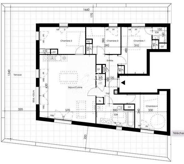 Appartement à vendre - Givors, Canal - 5 pièces - 4 chambres