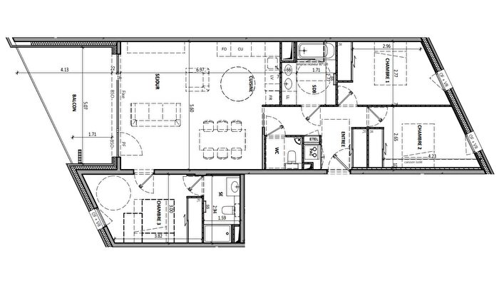 Appartement à vendre - Aix-les-Bains, Centre-ville - 4 pièces - 3 chambres