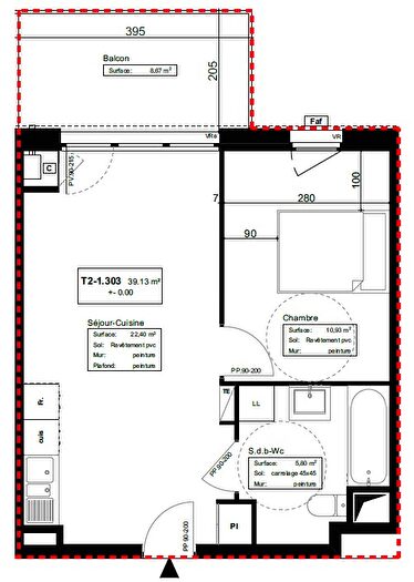 Appartement à louer - Mainvilliers - 2 pièces - 1 chambre