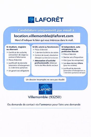 Appartement à louer - Vert Galant-Grand Cerf, Vaujours - 3 pièces - 2 chambres