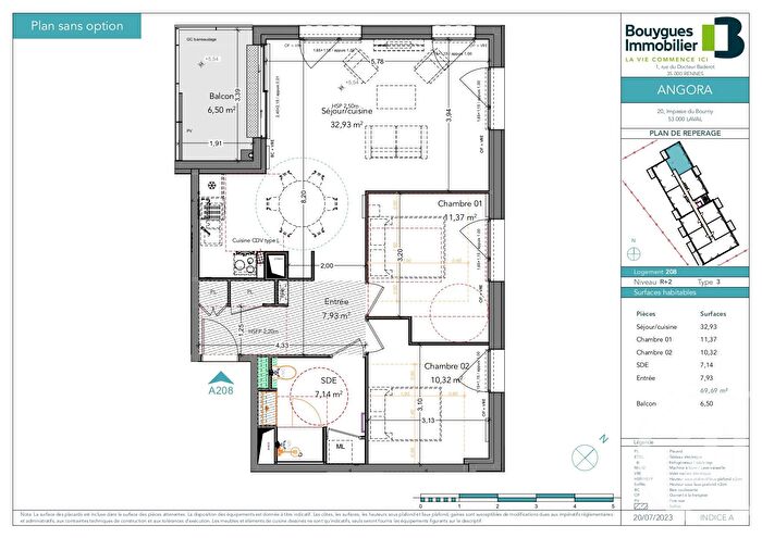 Laval, Le Bourny : Appartement 3 pièces à louer