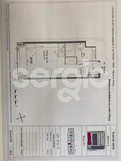Appartement à louer - Villeneuve-dAscq, Résidence Triolo - 1 pièce