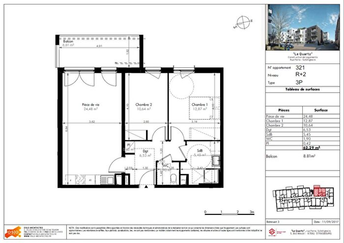 Schiltigheim, Marais - Appartement 3 pièces à louer
