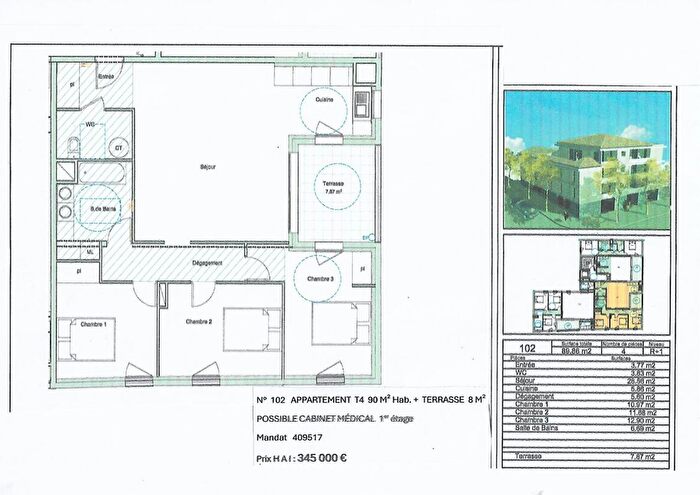 Appartement à vendre - Draguignan, Esplanade, Saint-Léger - 4 pièces - 3 chambres