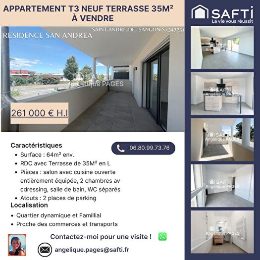 Saint-André-de-Sangonis : Appartement 3 pièces à vendre