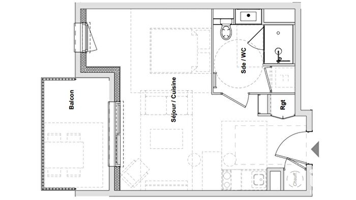 Appartement à vendre - Riom, Gare, Dagneaux, Moulin dEau, Planchepaleuil, Le Marais - 1 pièce